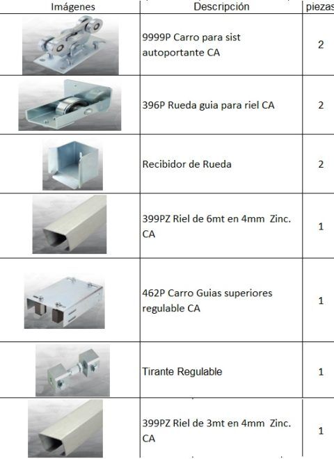 kit autoportante para 500kg - Mundo-Portones.cl